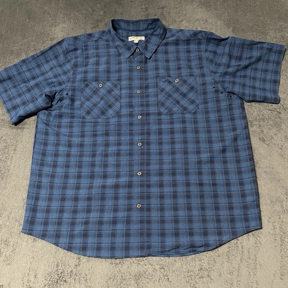 Orvis | Shirts | Orvis Tech Shirt Men Xxl Blue Plaid Button Up Fishing ...